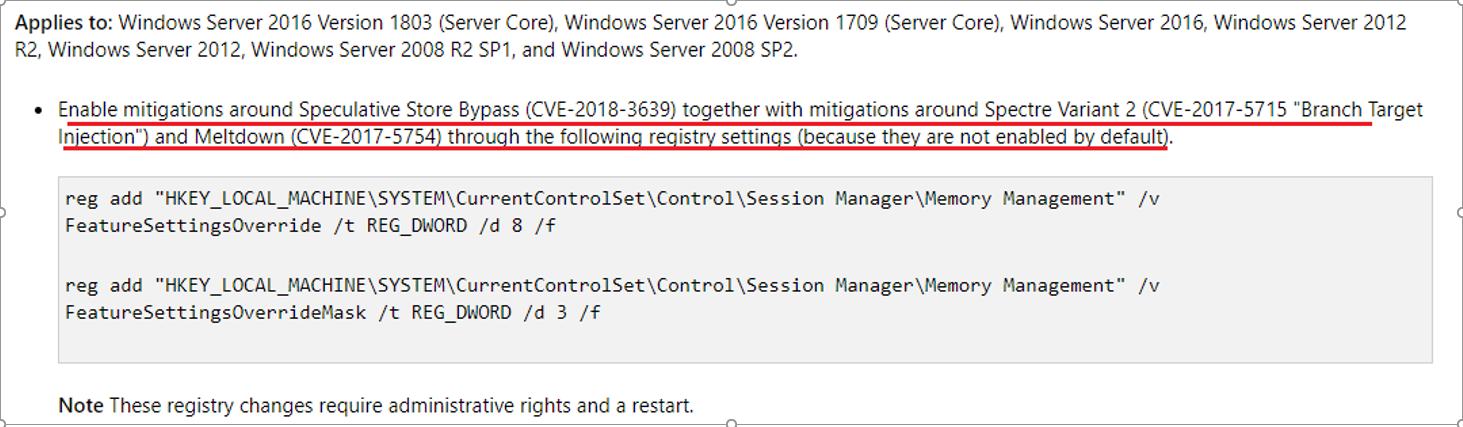 About Mitigating Speculative Store Bypass (SSB) - CVE-2018-3639 (QID 91462)