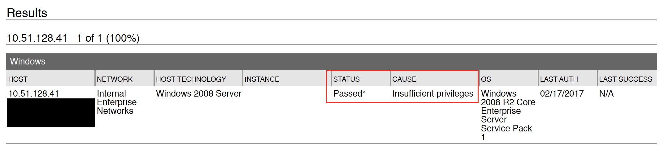 Policy Control Shows 'Insufficient Privileges' in Policy Report