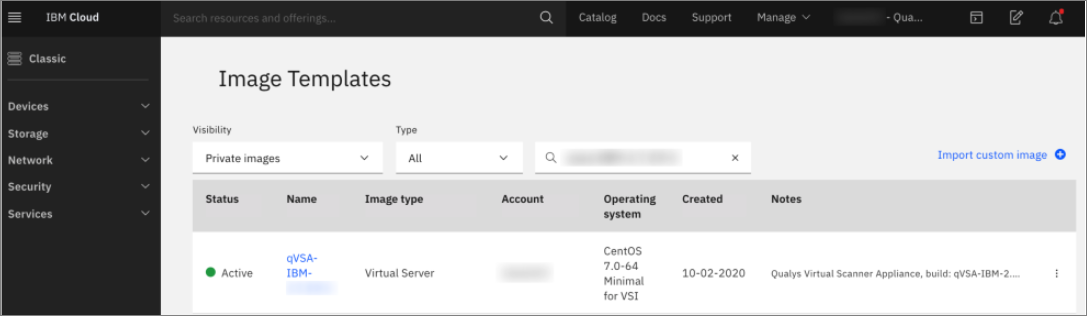 Deploying Qualys Virtual Scanner Appliance in IBM Cloud