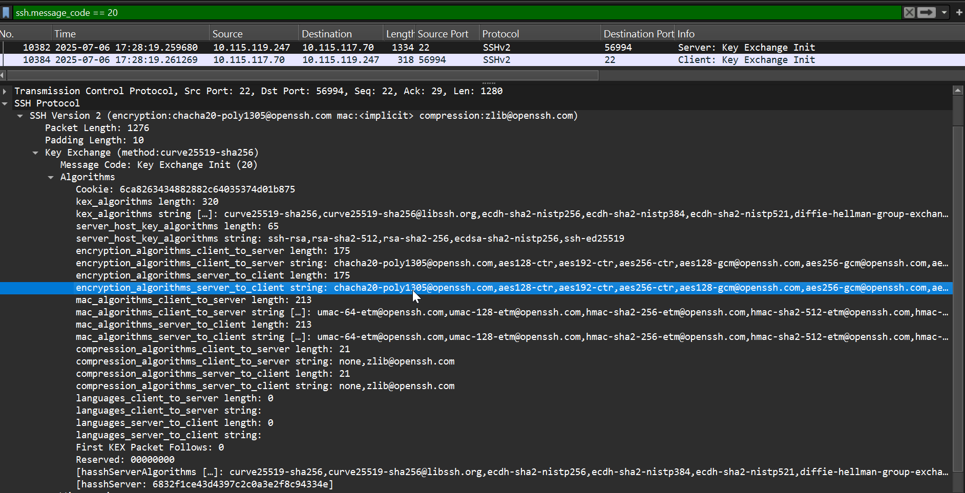 Detection of QID 38739 (Deprecated SSH Cryptographic Settings)